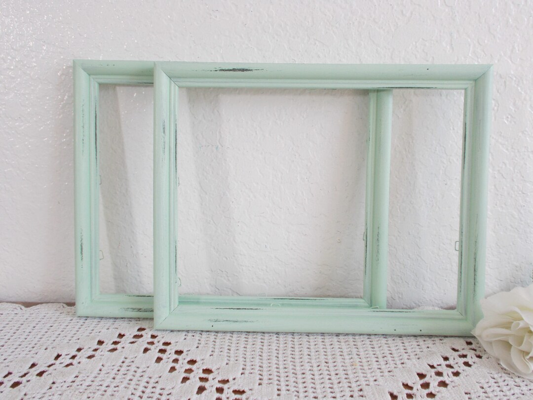 Light Green Picture Frame up Cycled Vintage Wood Rustic Shabby Chic ...