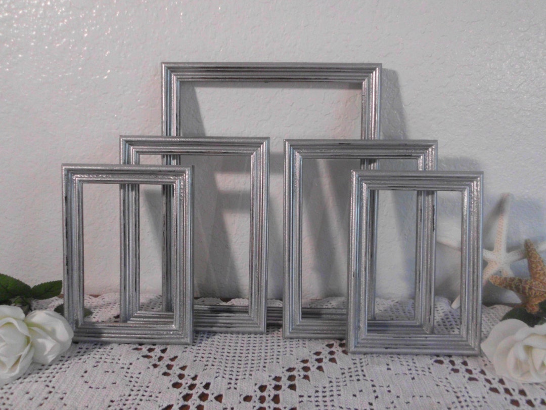 Silver Frame Set Sparkly Glitter Shabby Chic Picture Photo Christmas ...