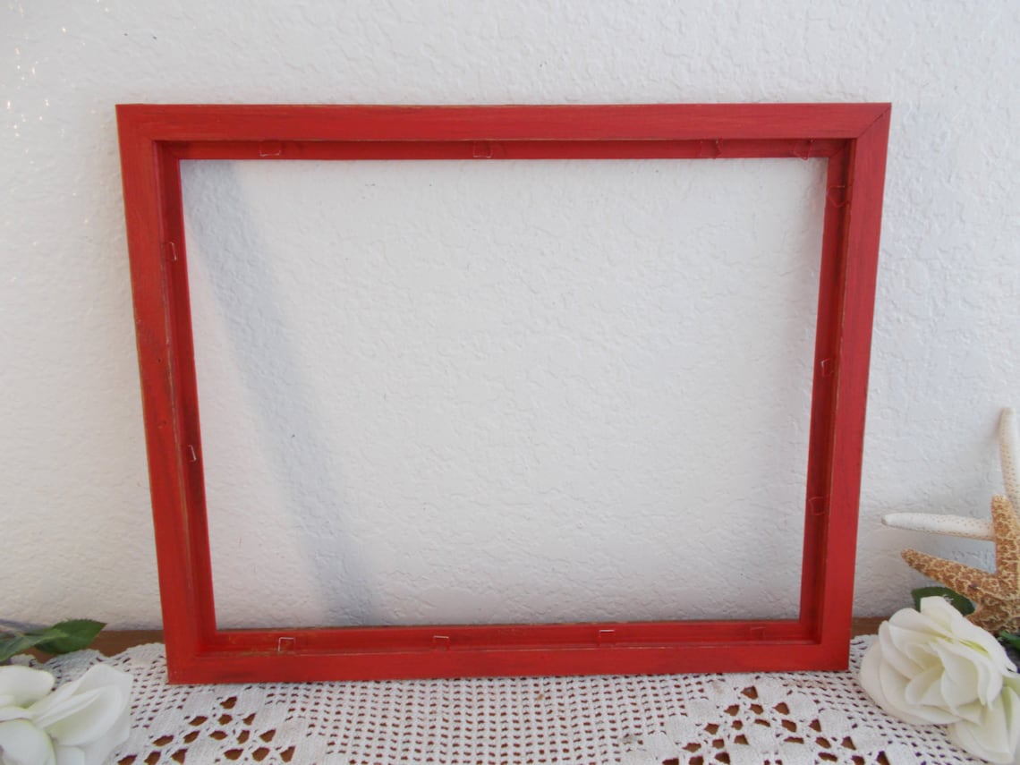 Rustic Red Frame 11 X 14 Shabby Chic Distressed Wood Picture - Etsy