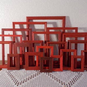 Rustic Red Frame Set Picture Photo Shabby Chic Distressed Wall Gallery ...