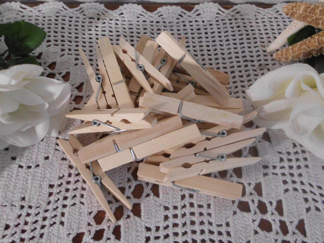 DIY Wood Clothespin 100% Natural Solid Brown Wooden Clothes Pin Craft ...