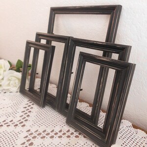 Black Picture Frame Set Rustic Distressed Photo Gallery Collection ...