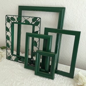 Dark Green Picture Frame Set up Cycled Vintage Rustic Shabby Chic ...