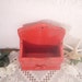 Red Recipe Card Box Index Desk Storage up Cycled Vintage Wood ...