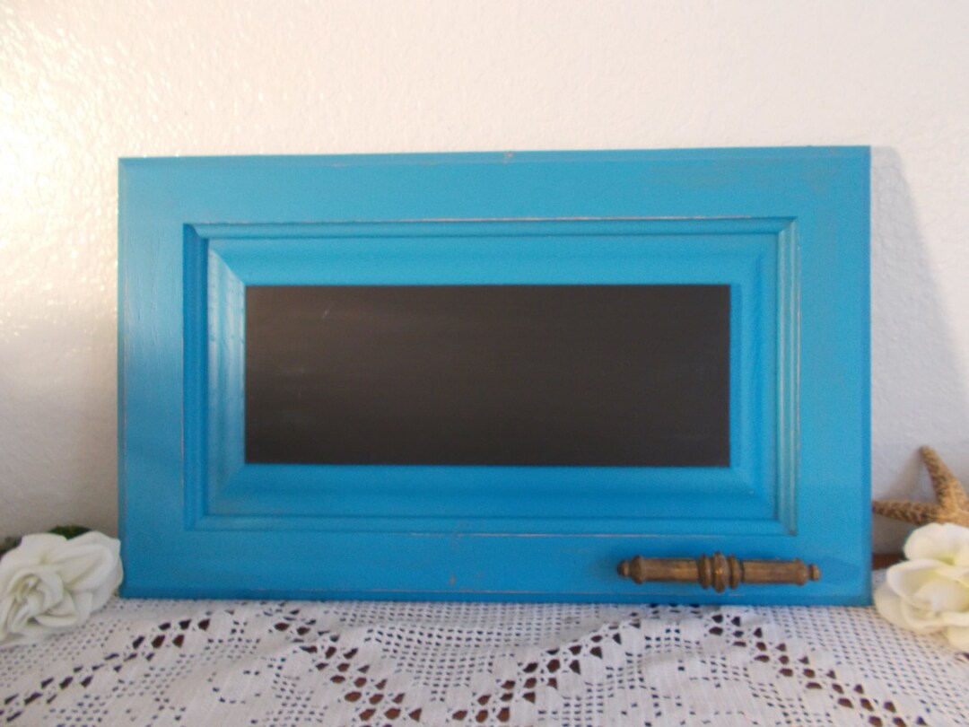 Aqua Turquoise Blue Chalkboard Rustic Shabby Chic Distressed Blackboard ...