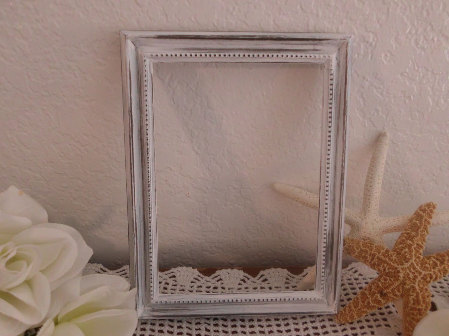 White Ornate Frame Rustic Shabby Chic Picture Photo Frame Beach Cottage ...