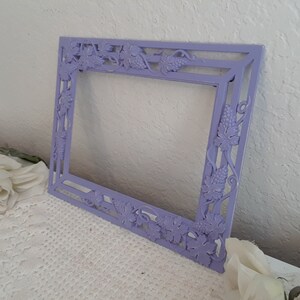 Iris Lavender Purple Grape Picture Frame Upcycled Vintage Rustic Shabby ...