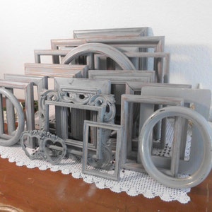 Gray Picture Frame Set Rustic Grey Photo Wall Gallery Collection Shabby ...