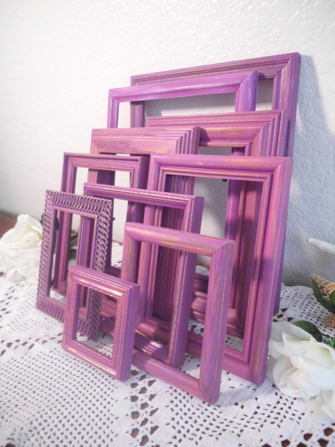 Radiant Orchid Frame Set Photo Picture Shabby Paris Chic | Etsy