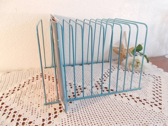 Aqua Turquoise Teal Blue Wire File Folder Holder Desk Storage | Etsy