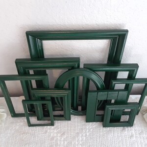 Dark Forest Green Picture Frame Set up Cycled Vintage Rustic Shabby ...