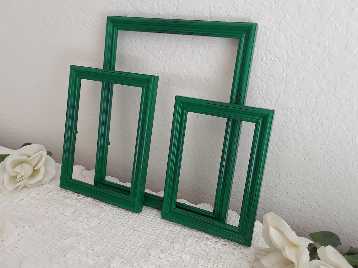 Gloss Meadow Green Picture Frame Set Photo Gallery Collection English ...