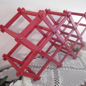 Red Wine Rack Rustic Shabby Chic Distressed Wood Beach Cottage Cabin ...
