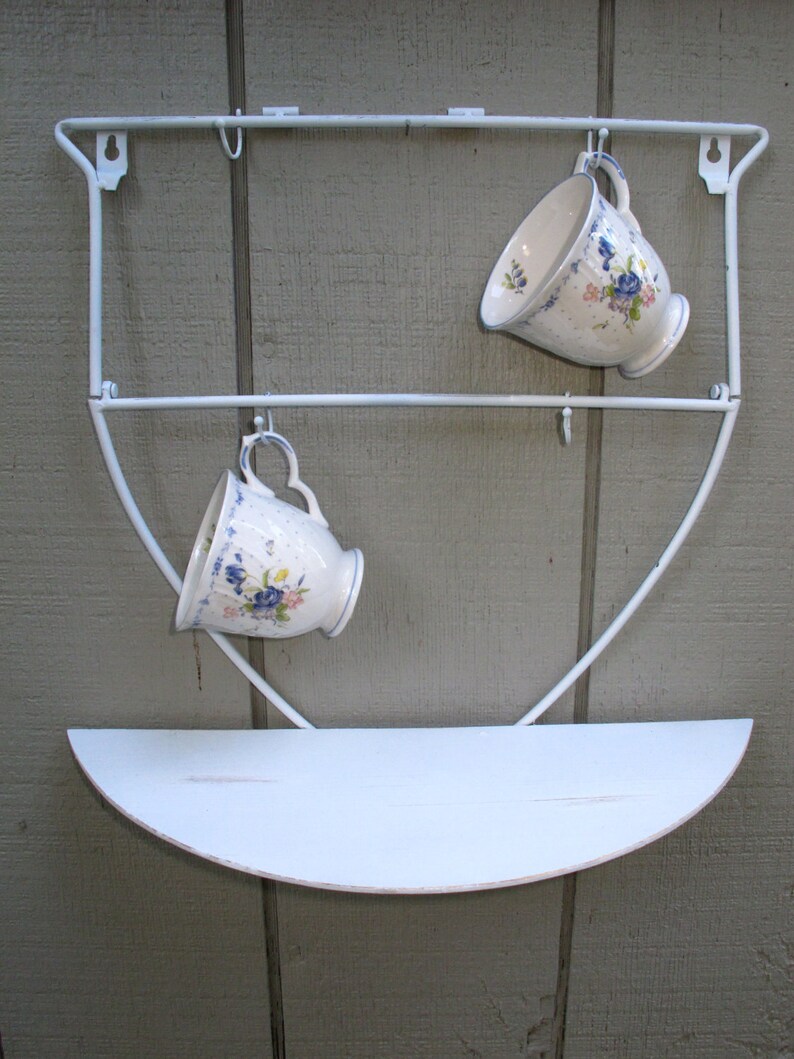 Tea Cup Display Shelf White Shabby Chic Mothers Day Birthday - Etsy