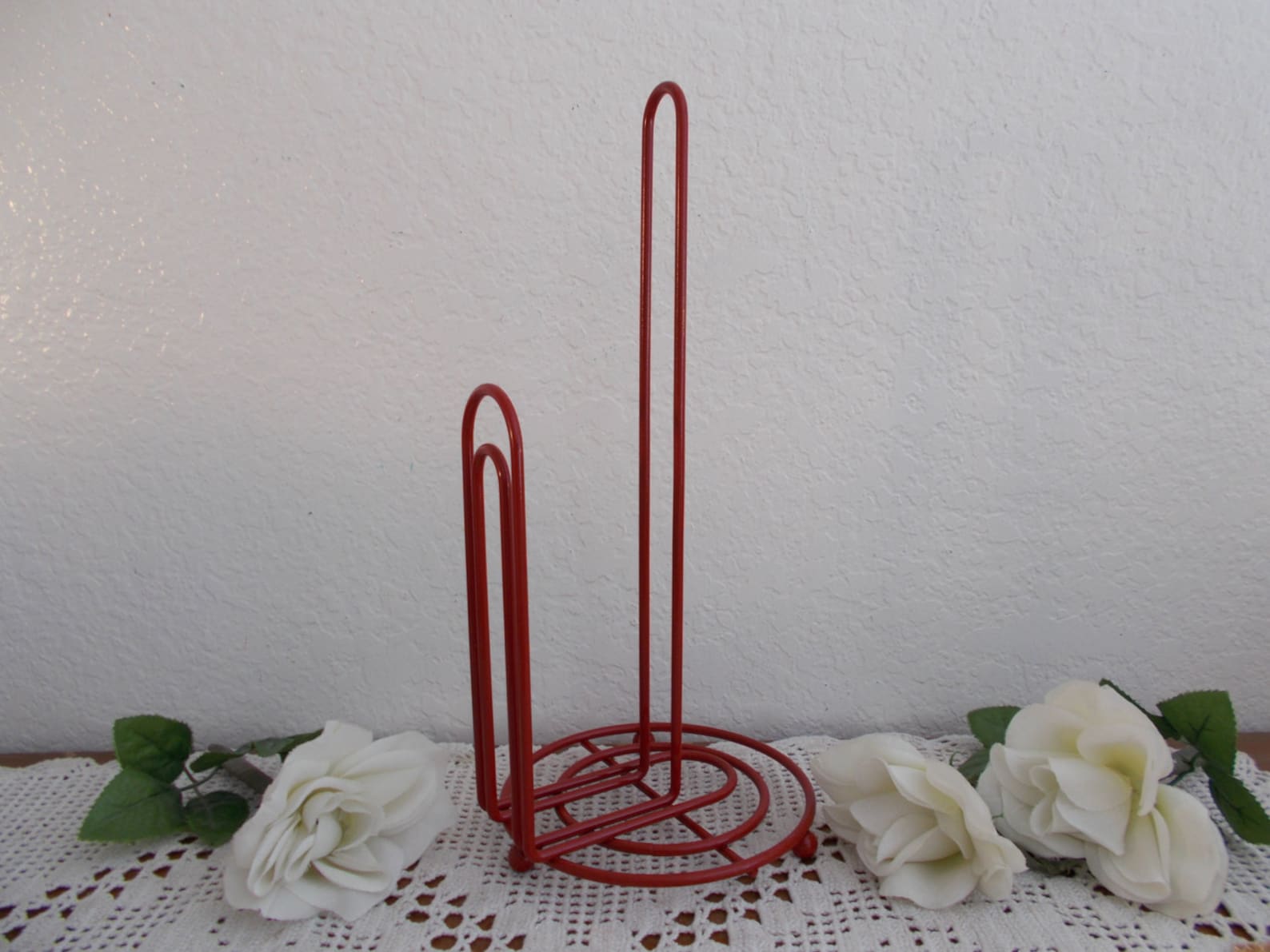 Paper Towel Holder Rustic Red Shabby Chic Distressed Metal Country ...