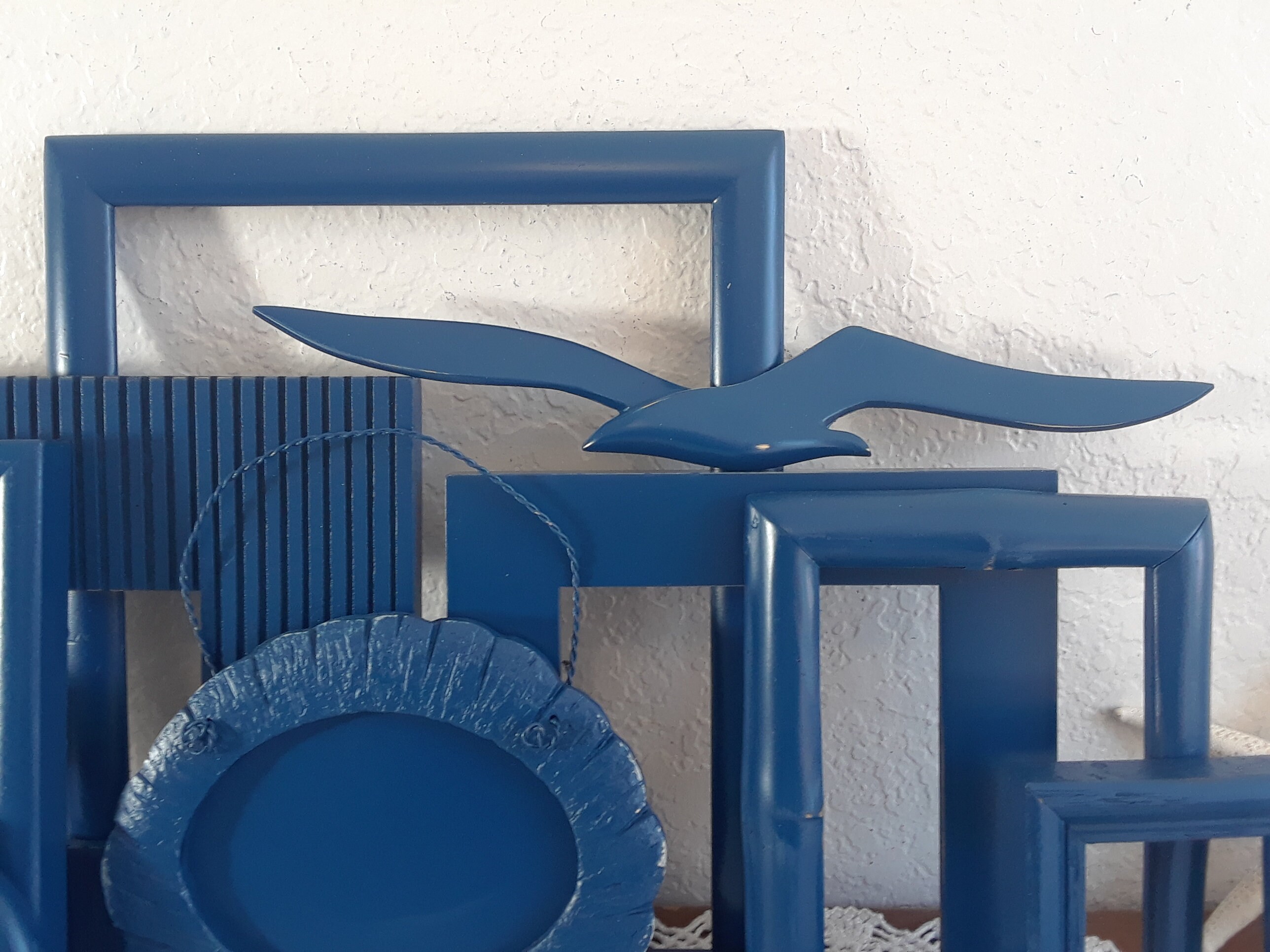 Navy Blue Picture Frame Set Rustic Shabby Chic Distressed | Etsy