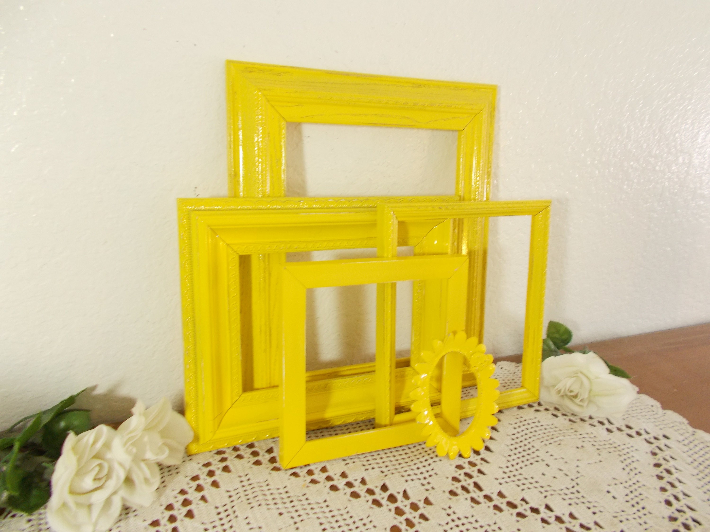 Yellow Sunflower Picture Frame Set Photo Gallery Collection | Etsy