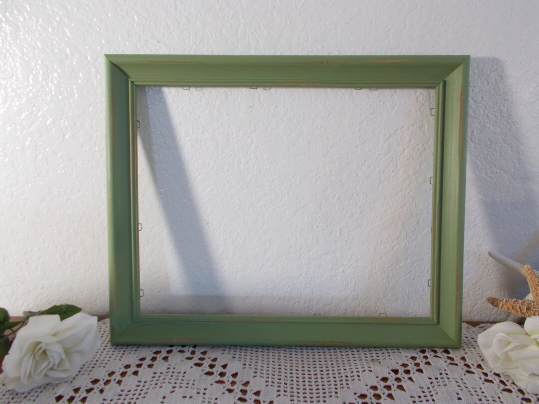 Green Picture Frame Rustic Shabby Chic Distressed up Cycled Vintage ...