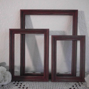 Rustic Country Barn Red Wood Frame Set Shabby Chic Distressed Picture ...