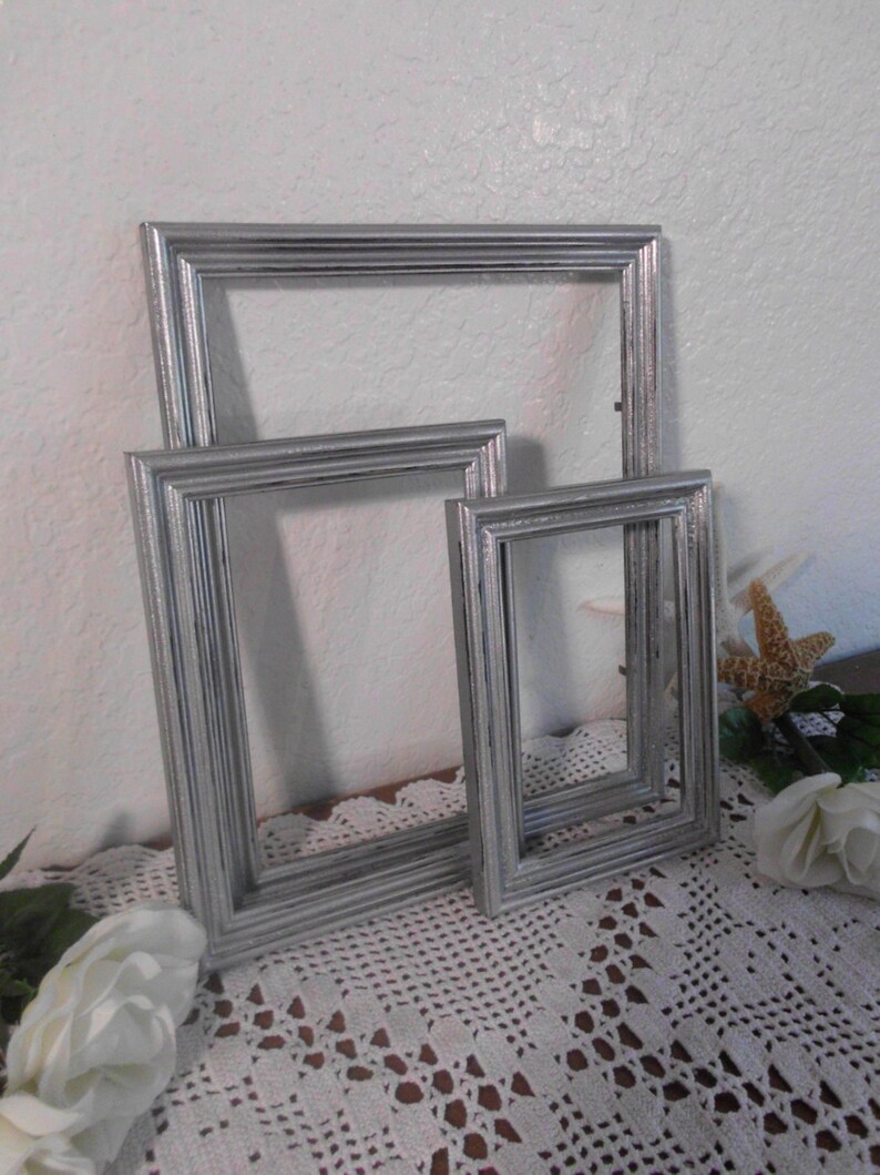 Silver Frame Set Rustic Shabby Chic Distressed Picture Photo - Etsy