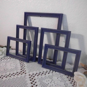 Navy Blue Frame Set Rustic Shabby Chic Distressed Picture Photo Gallery ...
