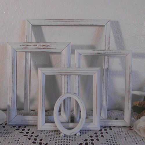 White Frame Set Rustic Shabby Chic Distressed Picture Photo - Etsy