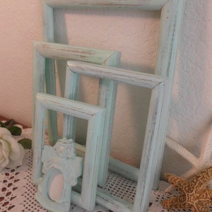 Mint Green Picture Frame Set Rustic Shabby Chic Distressed Beach ...