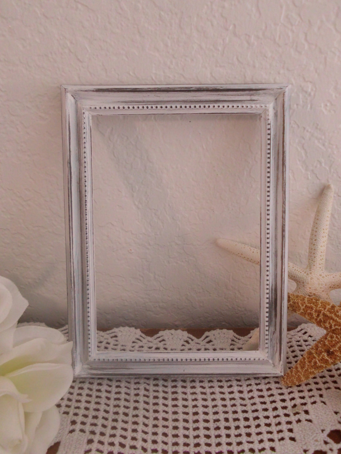 White Ornate Frame Rustic Shabby Chic Picture Photo Frame Beach Cottage ...
