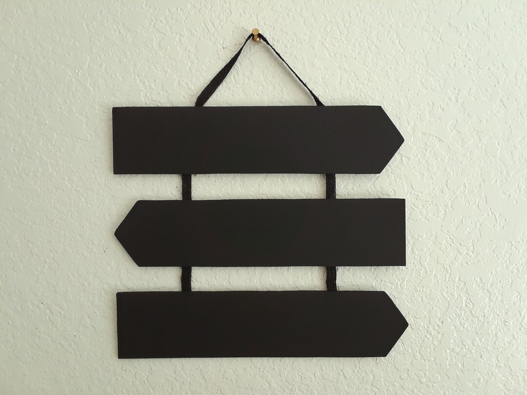Chalkboard Arrow Sign Directional Triple Wall Hanging Blackboard Black ...