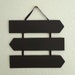 Chalkboard Arrow Sign Directional Triple Wall Hanging Blackboard Black ...