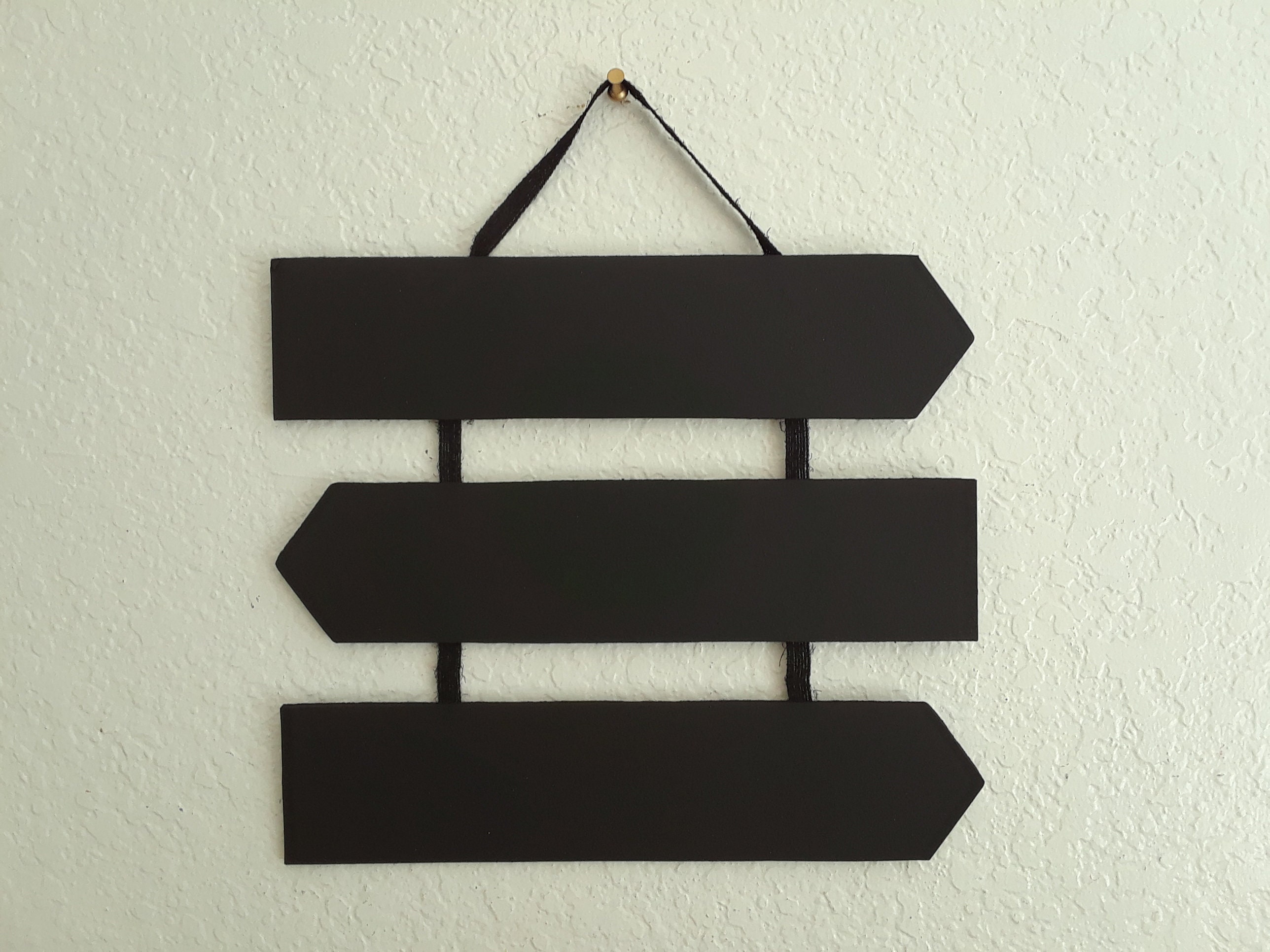 Chalkboard Arrow Sign Directional Triple Wall Hanging Blackboard Black ...