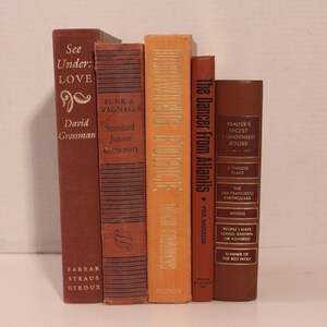 Orange Vintage Book Collection Set of Five Autumn Fall Wedding Burnt ...