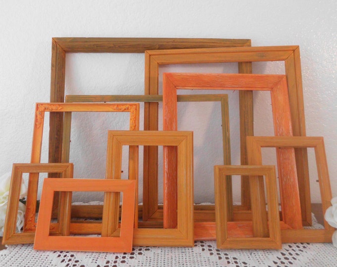 Wedding Frame Set Orange Rustic Shabby Chic Distressed Autumn - Etsy