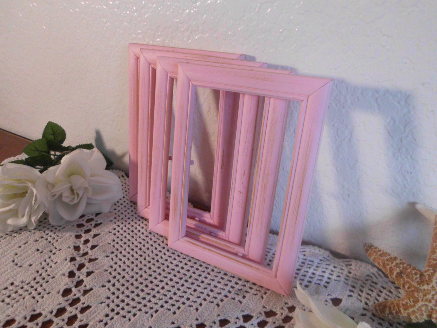 4 X 6 Pink Frame Rustic Shabby Chic Distressed Picture Photo Wedding ...