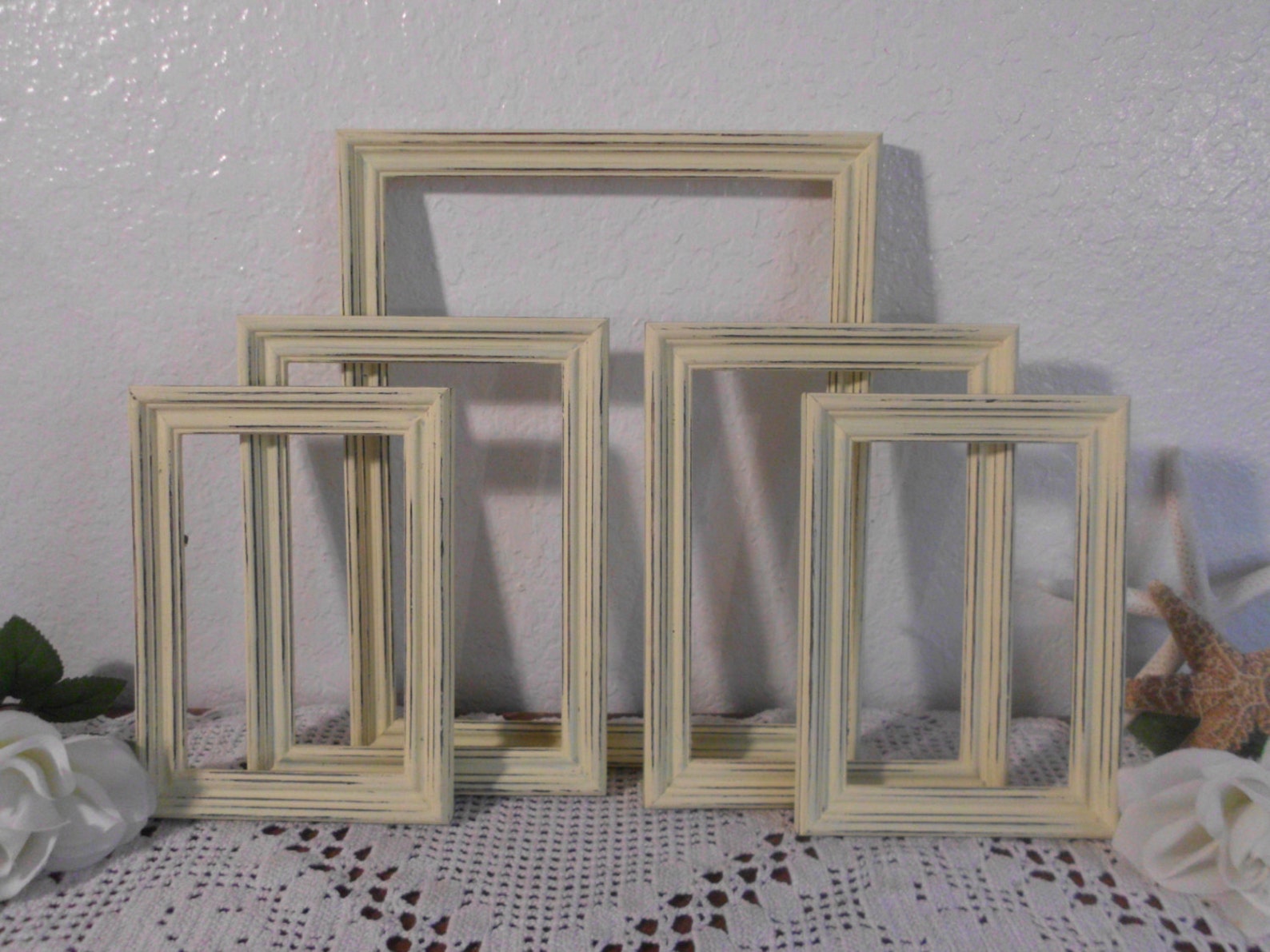 Light Yellow Ivory Frame Set Pale Shabby Chic Picture Photo - Etsy