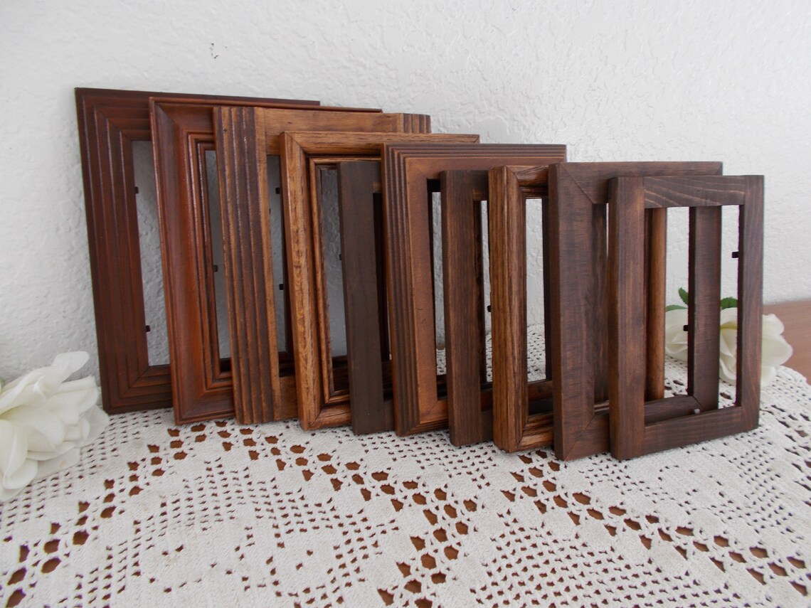 Vintage Wood Picture Frame 4 X 6 Photo Decoration Mid Century Man Cave ...