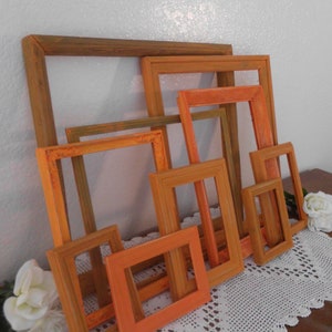 Wedding Frame Set Orange Rustic Shabby Chic Distressed Autumn Fall ...