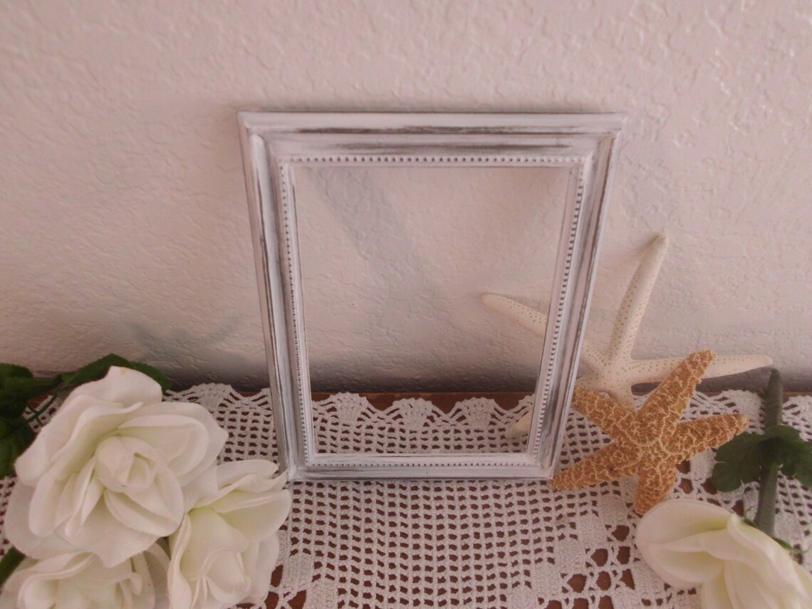White Ornate Frame Rustic Shabby Chic Picture Photo Frame Beach Cottage ...