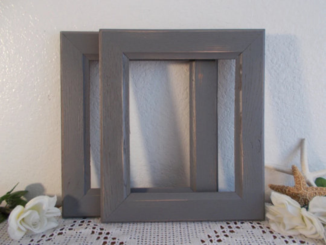 Gray Picture Frame Upcycled Vintage Rustic Shabby Chic Distressed Grey ...