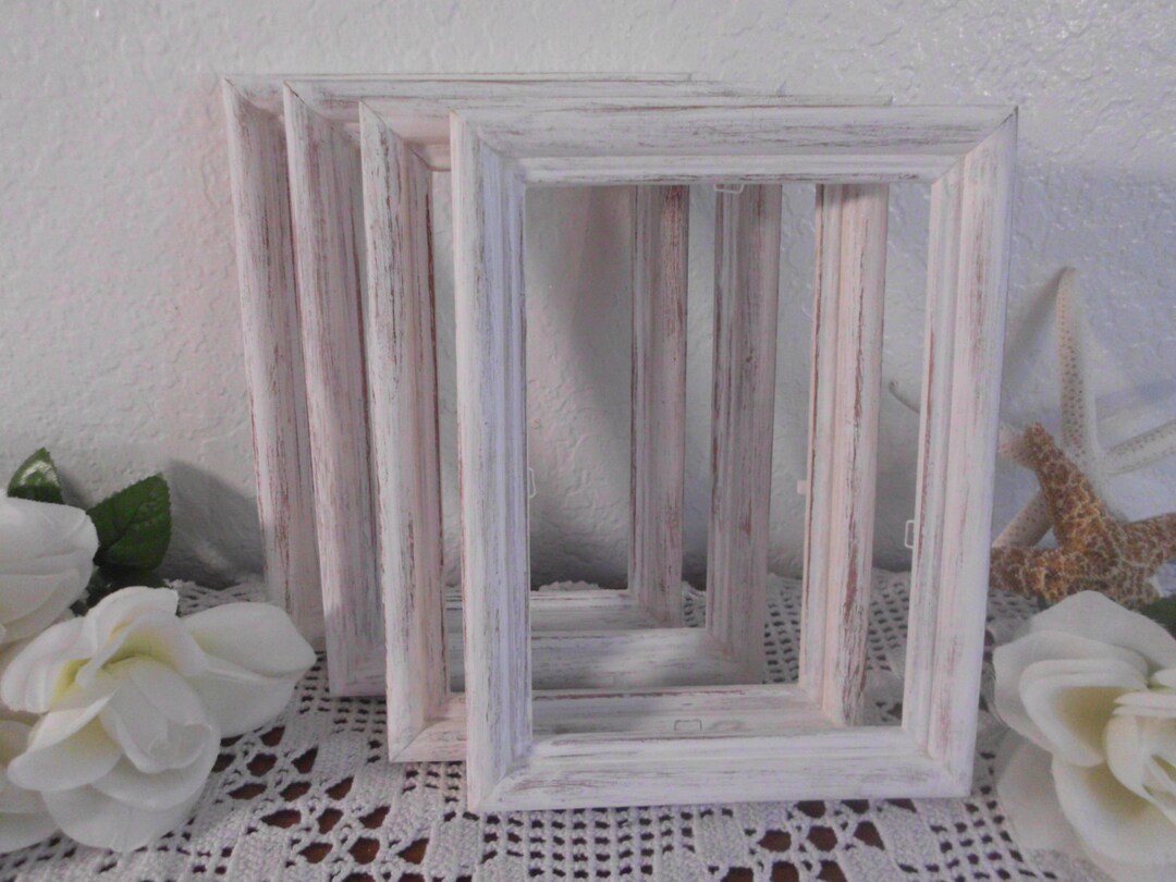 White Shabby Chic Wedding Table Number Frame Rustic Distressed ...
