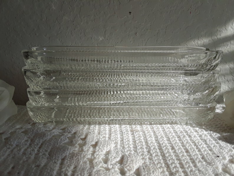 Vintage Clear Glass Corn on the Cob Dish Set Mid Century Beach Cottage ...