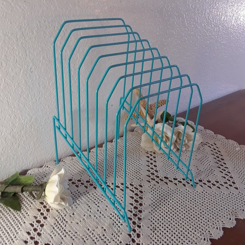 Aqua Turquoise Teal Blue Wire File Folder Holder Desk Storage - Etsy