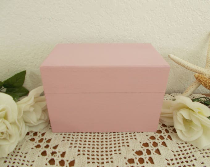 Pink Recipe File Box Index Card Storage Organizer Rustic - Etsy