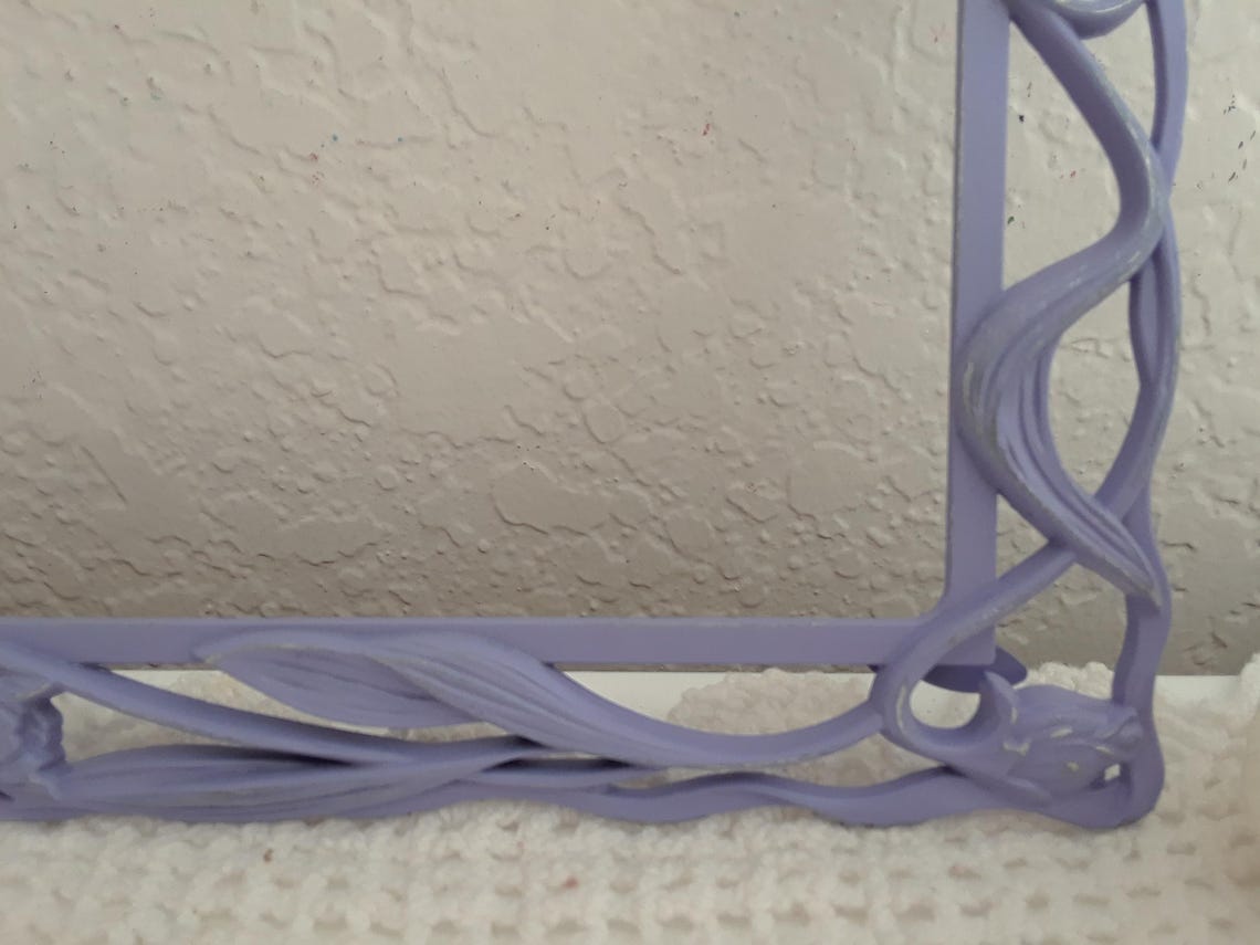 Iris Lavender Purple Picture Frame Upcycled Vintage Rustic Shabby Chic ...
