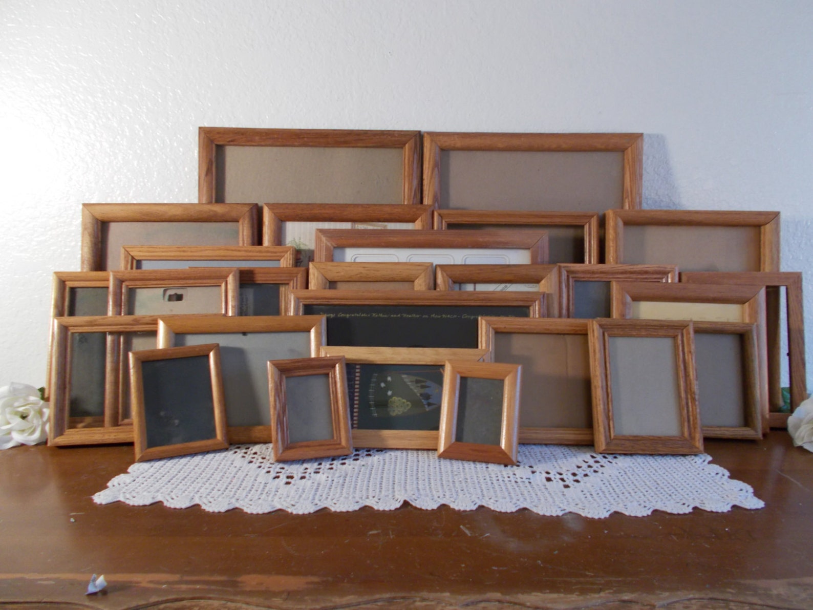 Large Vintage Wood Picture Frame Set Mid Century Photo | Etsy