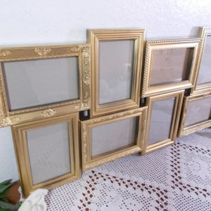 Gold Wedding Seating Chart Ornate Multi Frame Collage Hollywood Regency ...