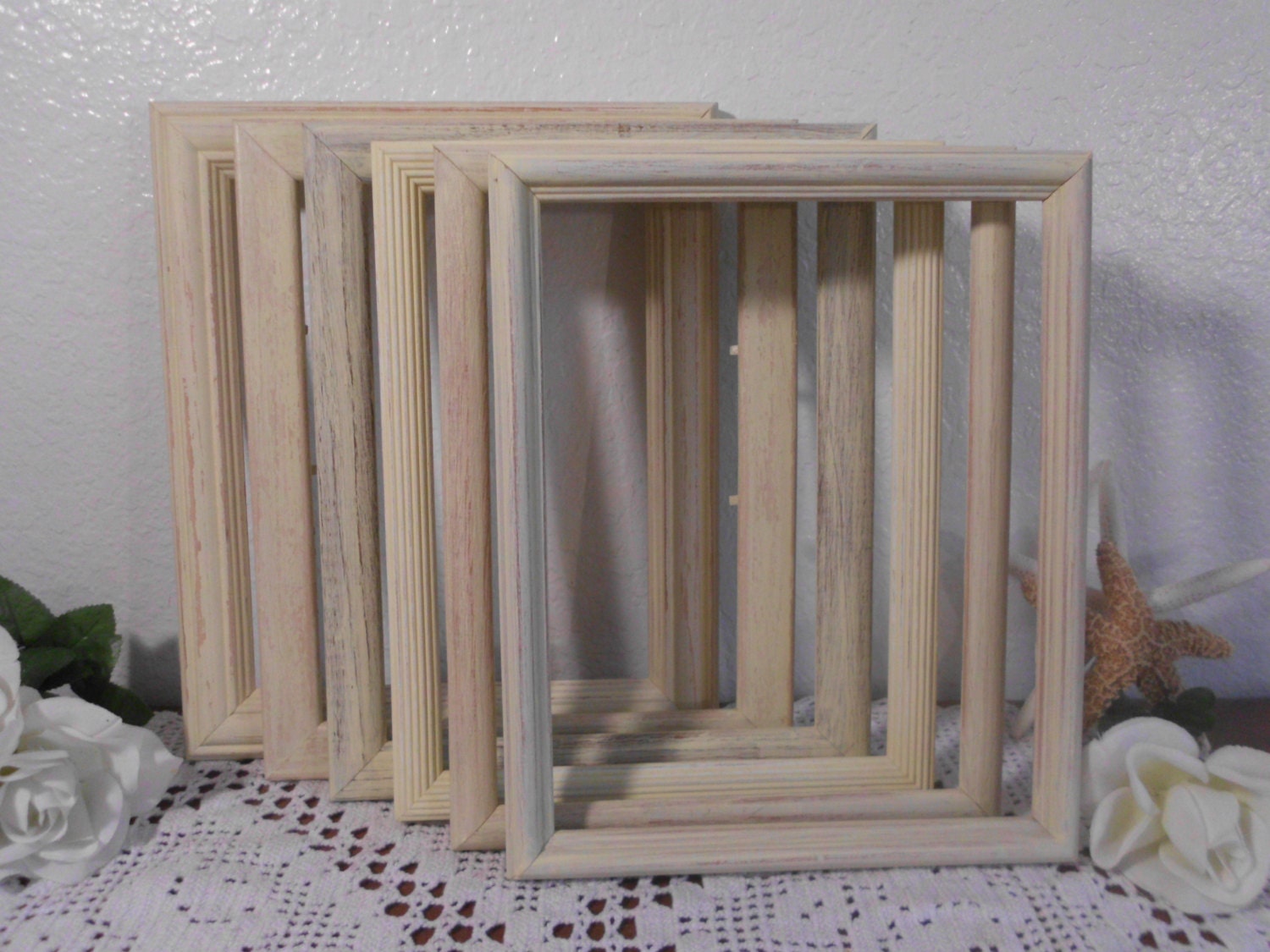 Yellow Ivory Frame Rustic 8 X 10 Shabby Chic Distressed Photo Picture ...