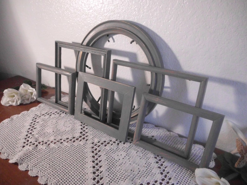 Gray Picture Frame Set Rustic Grey Shabby Chic Distressed French ...