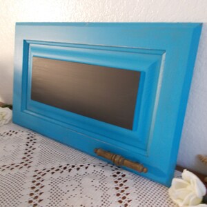 Aqua Turquoise Blue Chalkboard Rustic Shabby Chic Distressed Blackboard ...