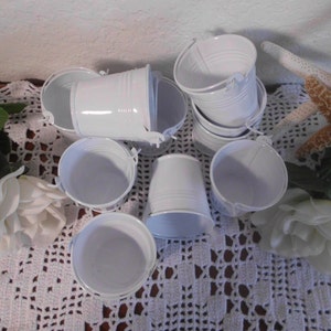 White Favor Pail With Handle Mini Bucket Hawaii Beach Destination ...